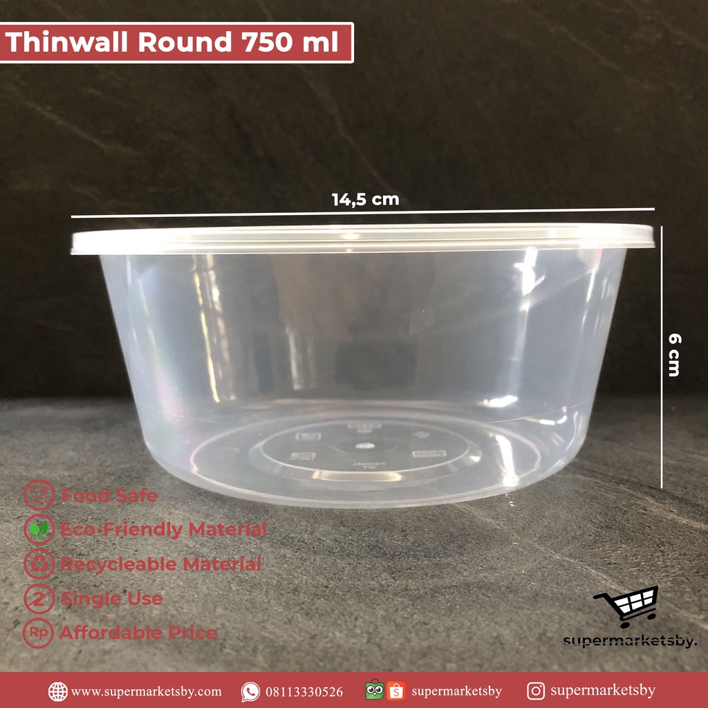 Jual Thinwall KLIR Round 750 ml / Thinwall Bulat 750 ml | Shopee Indonesia