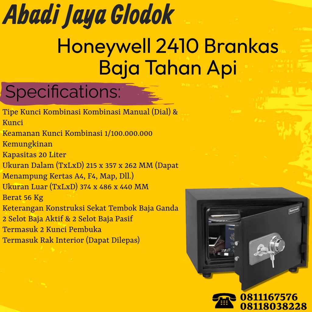 Jual Honeywell 2410 Brankas Baja Tahan Api | Shopee Indonesia