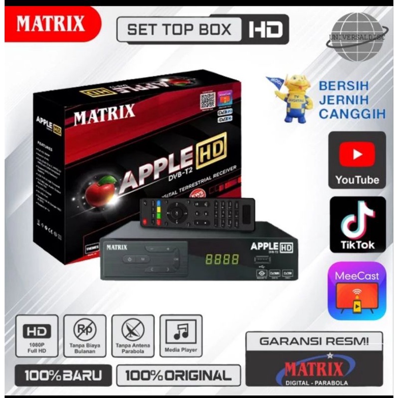 Jual Set Top Box TV Digital Matrix Apple DVB T2 Full HD / Set Top Box Matrix Burger / Set Box TV ...