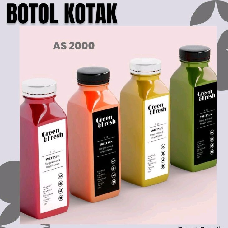 Jual Botol Kotak 500ml Tebal (31gr), (36gr), (40gr) & (70gr) | Shopee ...