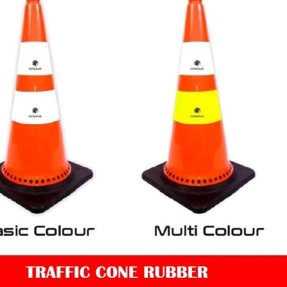 Jual Traffic Cone GoSave 75cm / Kerucut Lalu Lintas / Safety Cone Rubber 75 - PUTIH KUNING ...