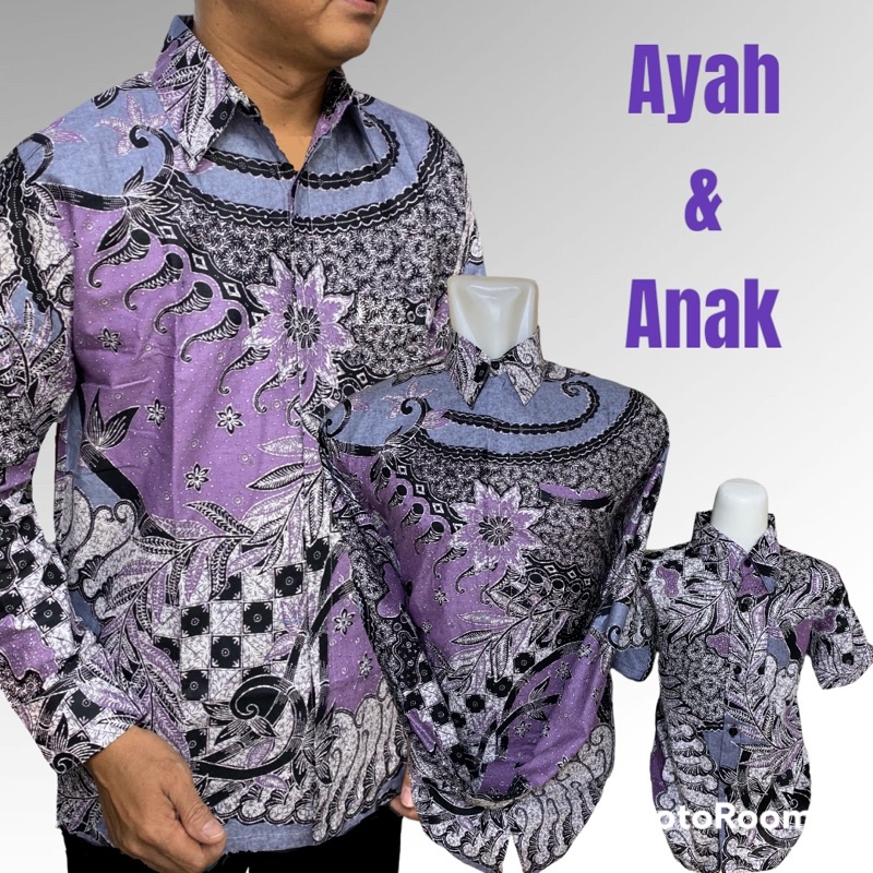 Jual UL LV Batik couple ayah dan anak Pria Lengan Panjang lapisan ...