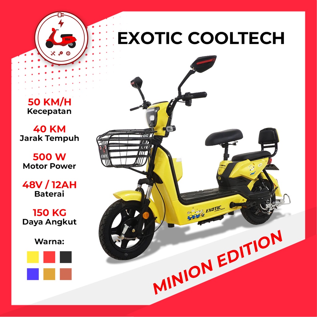 Jual SEPEDA LISTRIK E-BIKE EXOTIC COOLTECH MINIONS BY PACIFIC | Shopee ...