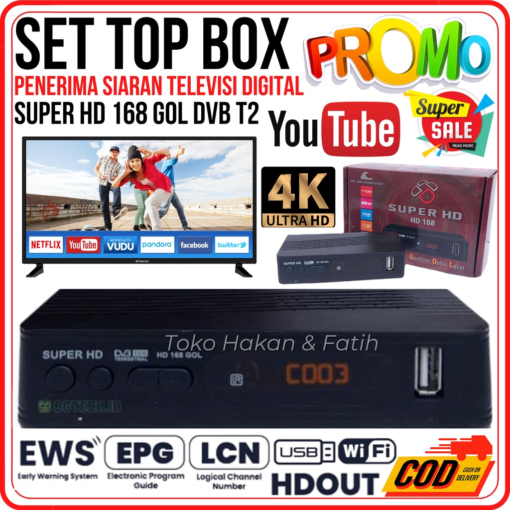 Jual SET TOP BOX TV DIGITAL SUPER HD 168 GOL DVB T2 HD EWS - set top box dvb t2 - set box tv ...