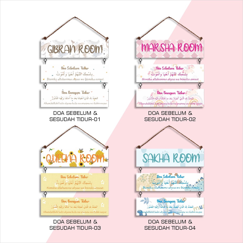 Jual Prima Shabby Craft Hiasan Dinding Custom Nama Anak Doa Sebelum & Sesudah Tidur Susun Poster ...