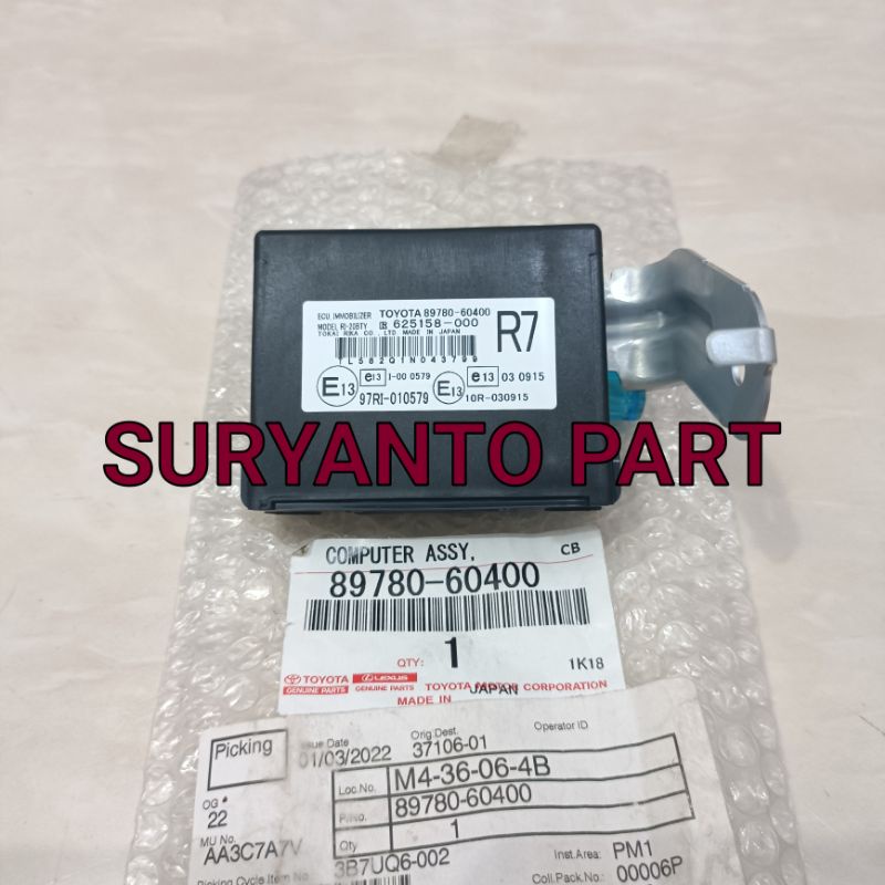 Jual Ecu Computer Assy Immobilizer Transponder Key Toyota Landcruiser ...