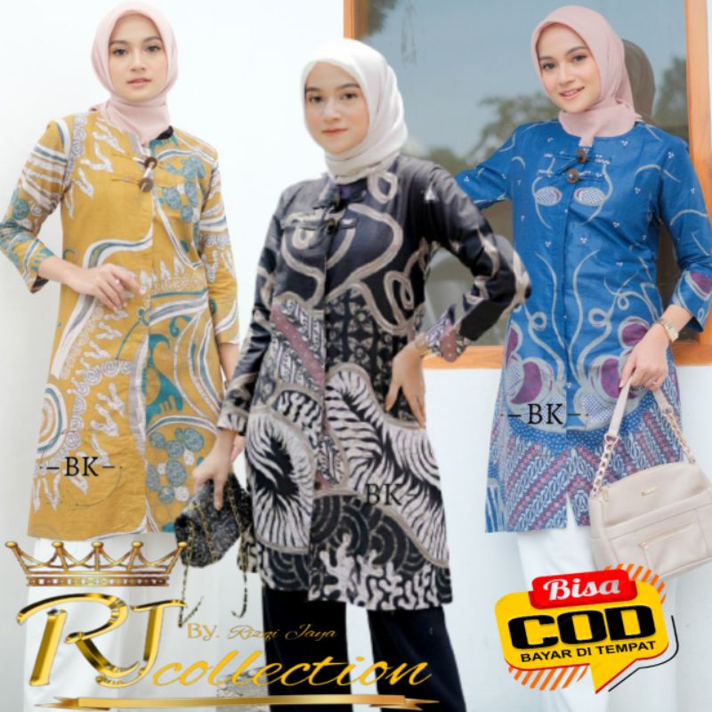 Jual Tunik Batik Shoft Terbaru Baju Batik Wanita Model Tunik Kancing ...