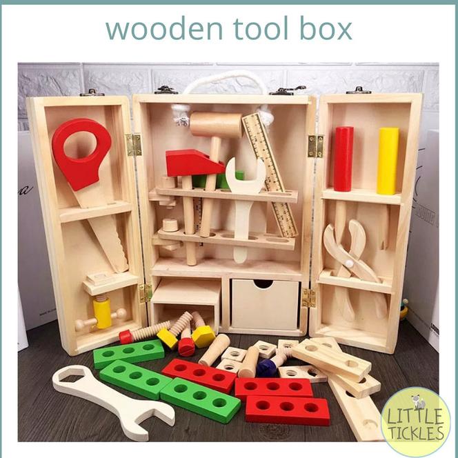 Jual Wooden Tool Box - Mainan Tukang Kayu Edukasi Anak | Shopee Indonesia