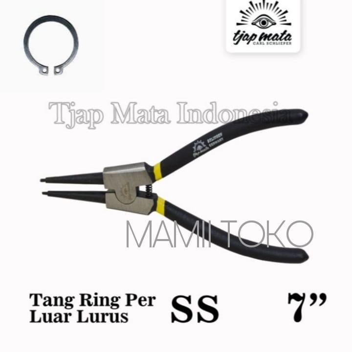 Jual Tang snap ring lurus buka 7 inch Circlip ring per luar Tjap Mata 7 ...