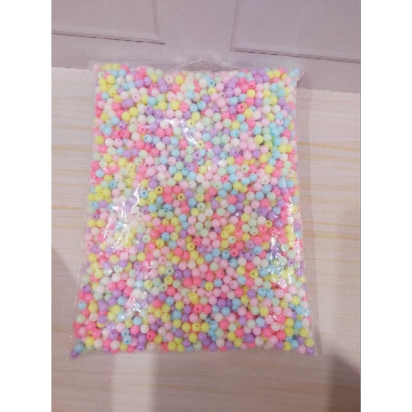 Jual 1 pon manik mote susu pastel 4/6/8mm | Shopee Indonesia