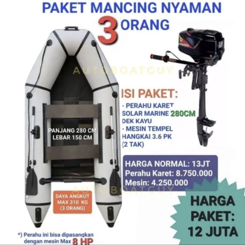 Jual PAKET MANCING NYAMAN - Perahu Karet Solar Marine Mesin Tempel Hangkai | Shopee Indonesia