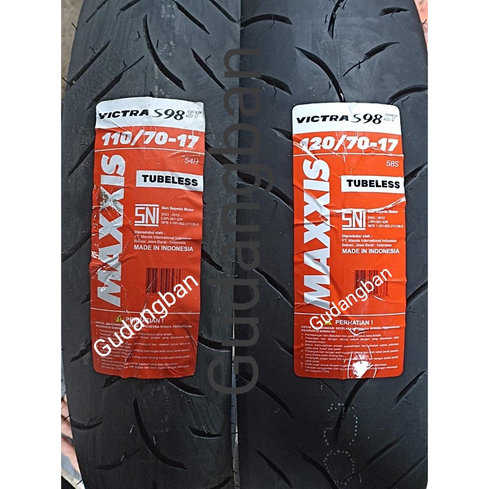 Jual ( PAKET 2 BAN RING 17 ) SALE!!! VICTRA 110 70 17 & 120 70 17 MAXXIS ST Ninja TUBELESS FREE ...