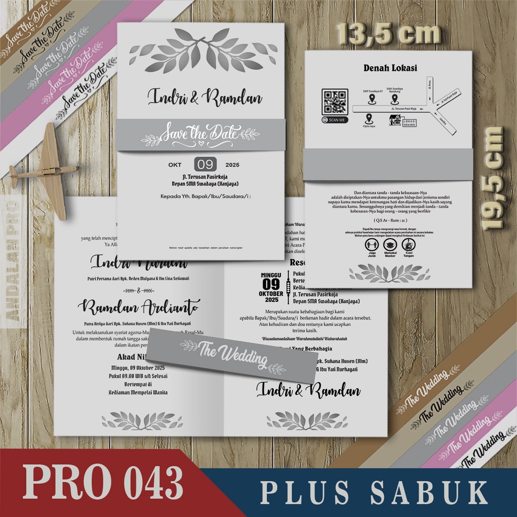 Jual Pro 043 Lipat 2 Plus Sabuk - Cetak Undangan Color / Berwarna ...