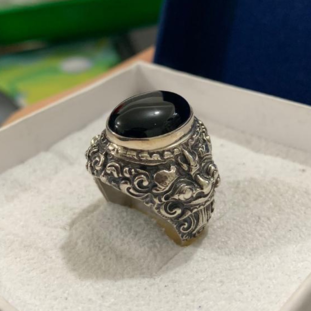 Jual Cincin Ring Perak Silver Bali Asli 925 Ukir Rangda Barong Batu ...