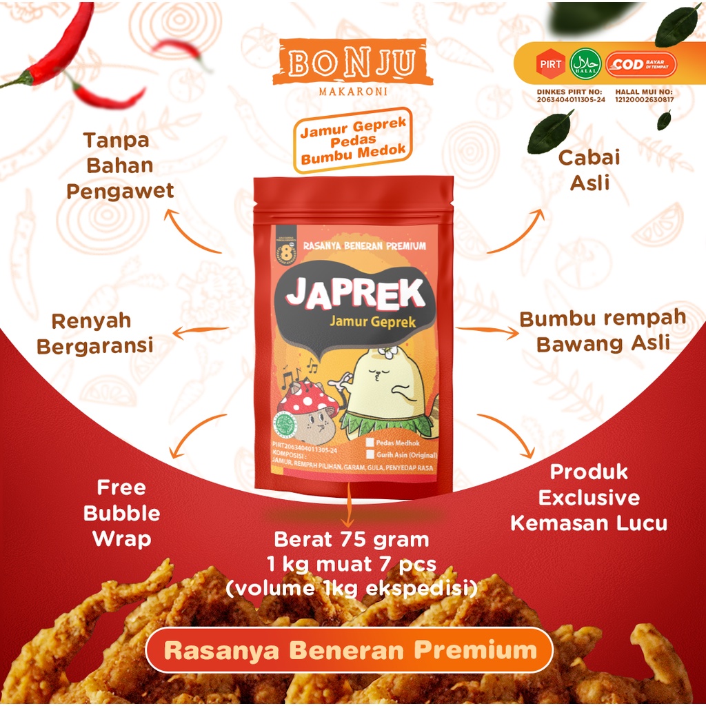Jual cemilan camilan kripik jamur geprek krispi snack kiloan rasa pedas ...