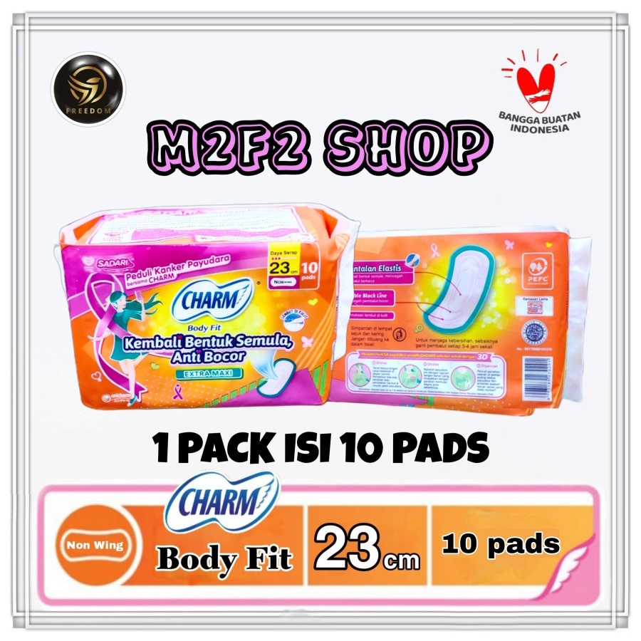 Jual Pembalut Charm Body Fit Extra Maxi Non Wing 10 Pads - 23 Cm ...