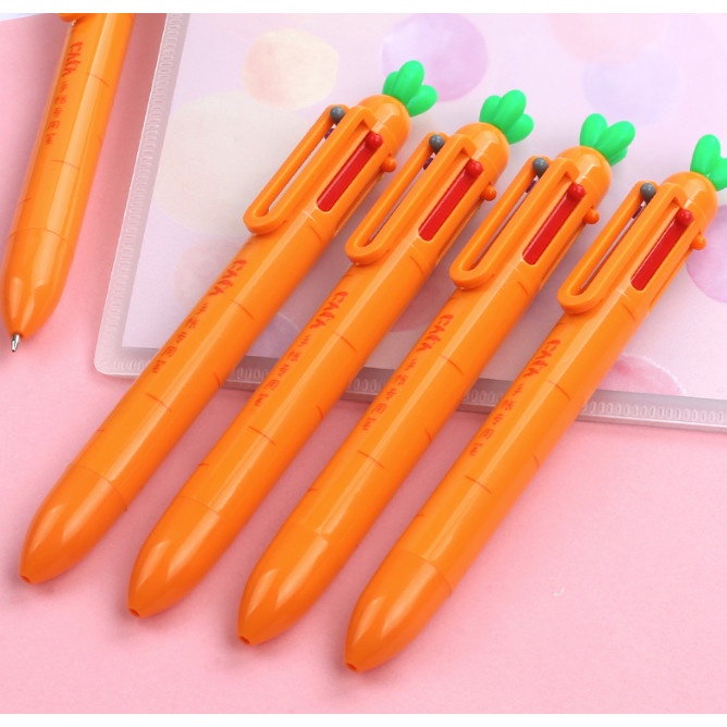 Jual pulpen bentuk wortel/ pulpen 6 warna/ pulpen 6 in 1/ pulpen murah ...