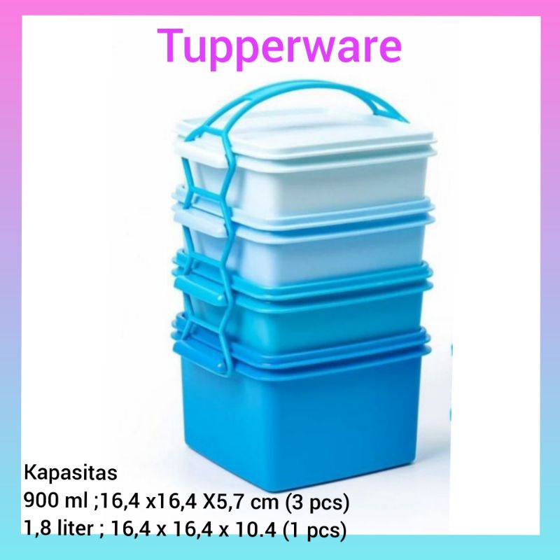 Jual rantang bulat Tupperware susun isi 3 kapasitas besar murah promo ...