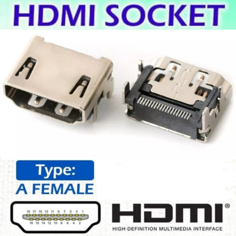 Jual Soket HDMI Female Socket 19Pin PCB SMD HD | Shopee Indonesia