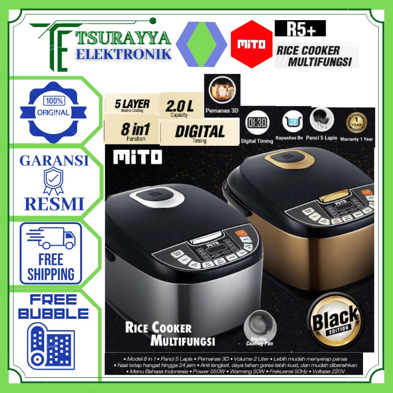 Jual Mito R5 Plus Digital Rice Cooker Mito R5+ 8 in 1 Kapasitas 2 Liter ...