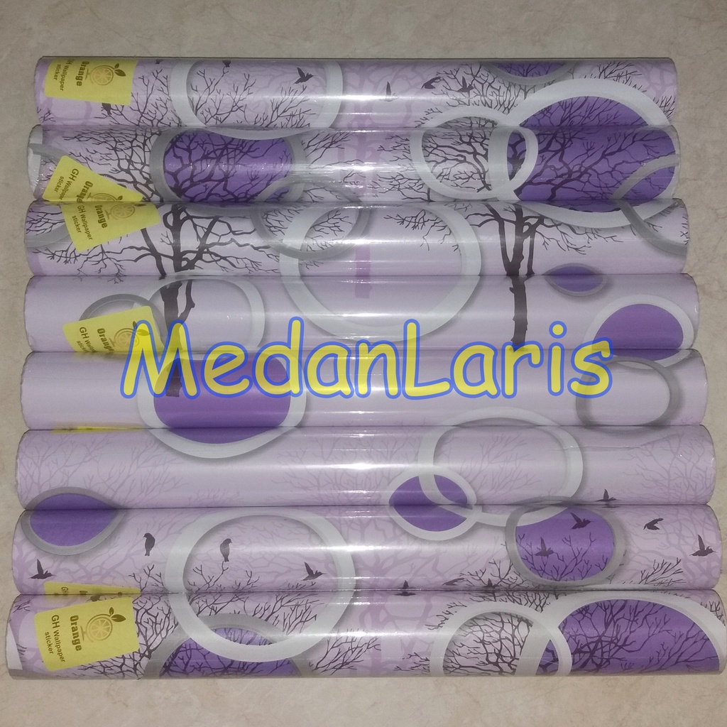 Jual Motif Lingkaran Bulat Ungu Wallpaper Stiker Dinding Kertas Sticker ...