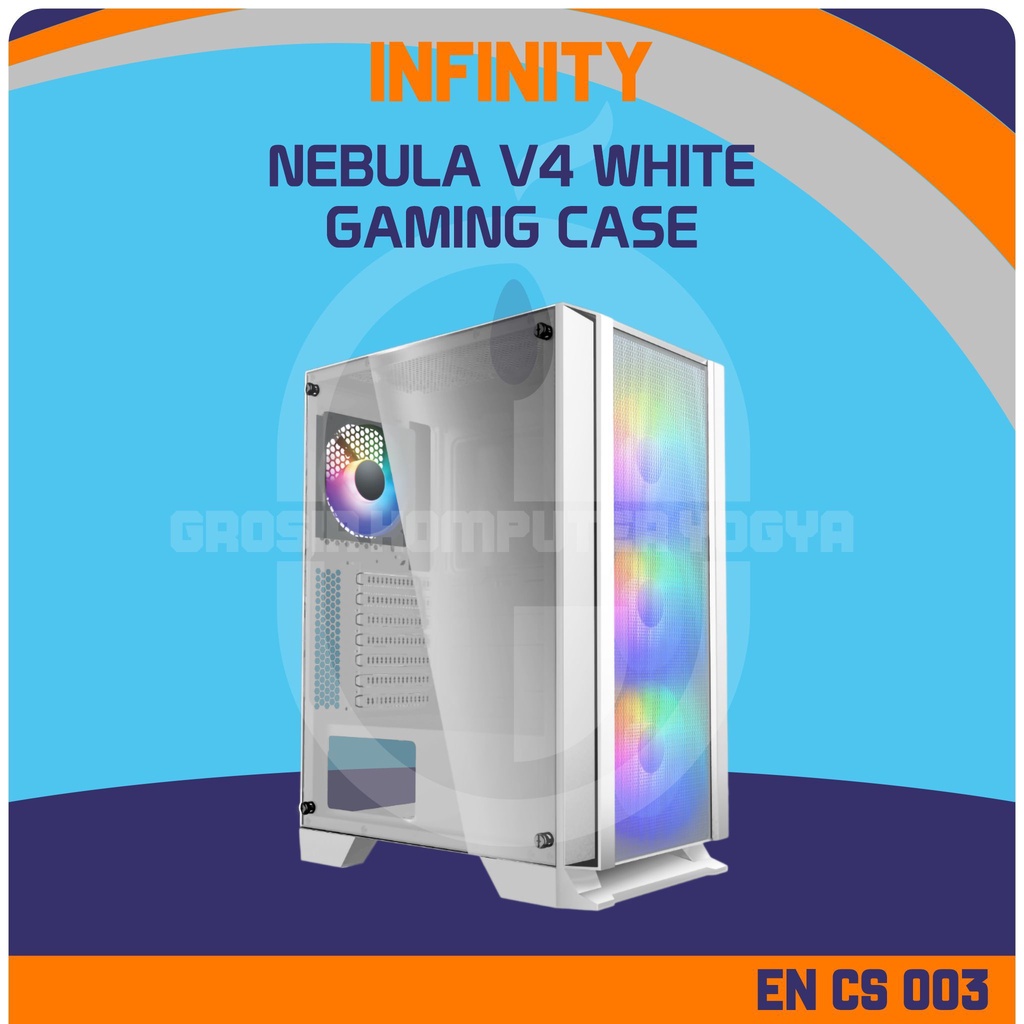 Jual Infinity Nebula V4 White Tempered Glass Mid Tower Gaming Case ...