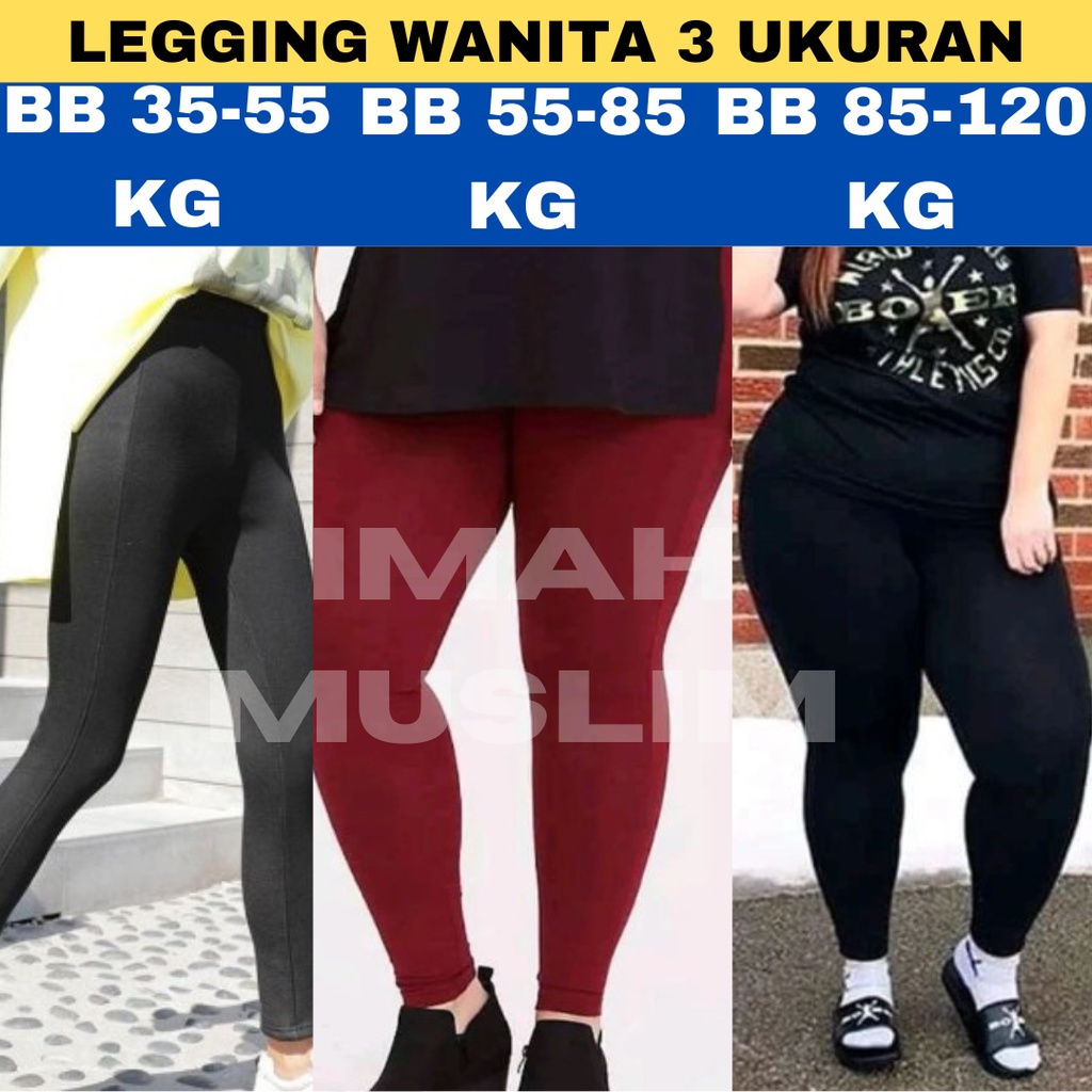 Jual Celana Legging Panjang size Standar 35-55kg Jumbo 55-85kg Super JUMBO 85-120kg Panjang ...
