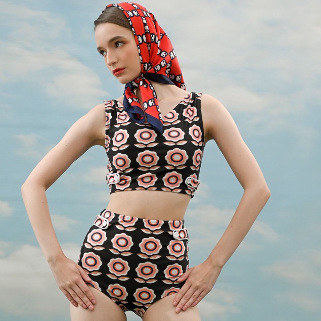 Jual Anne Kelly CLEMENCE Two Piece Vintage Swimsuit | Shopee Indonesia