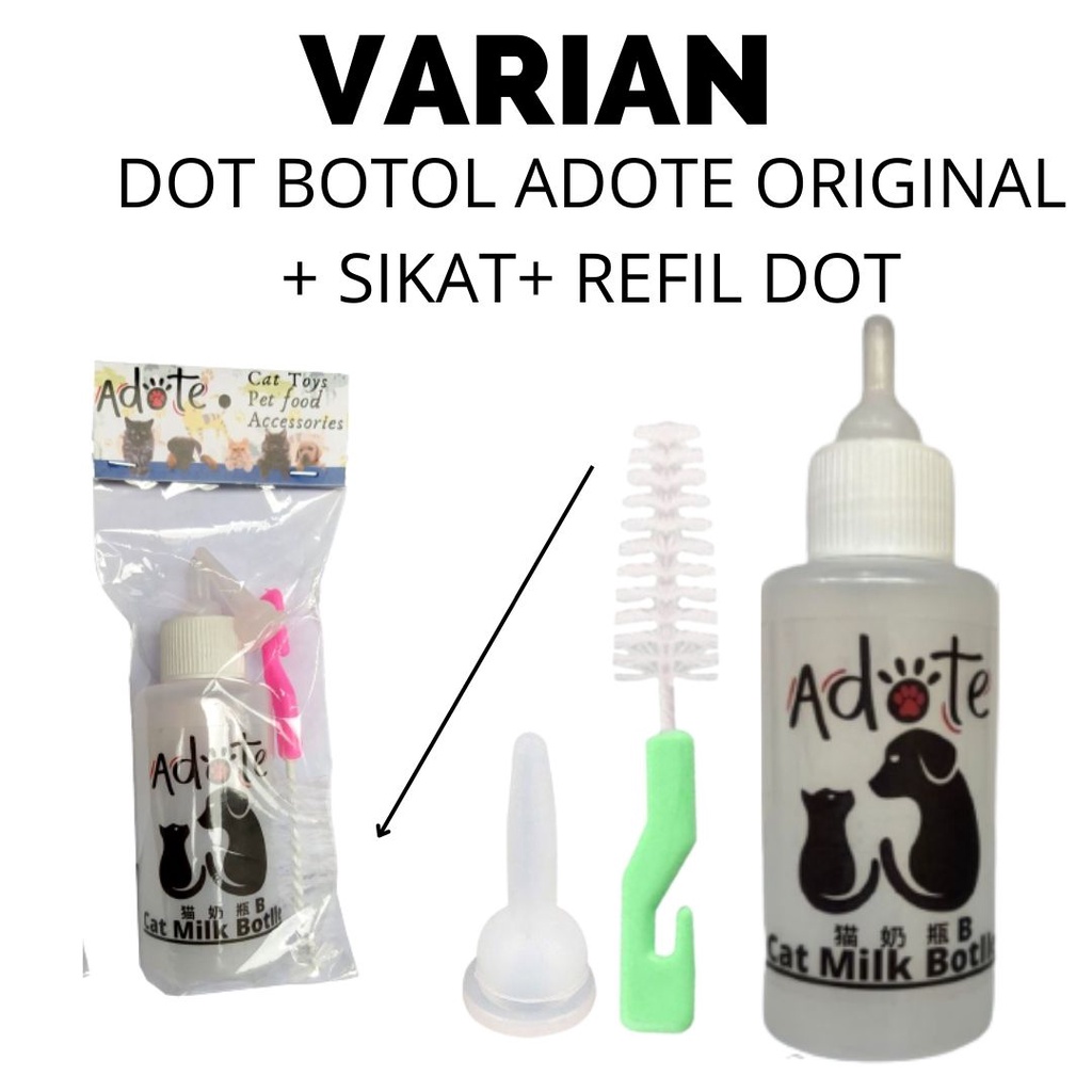 Jual Botol Dot Kucing Cats Paket Komplit Original Adote Botol + Dot ...