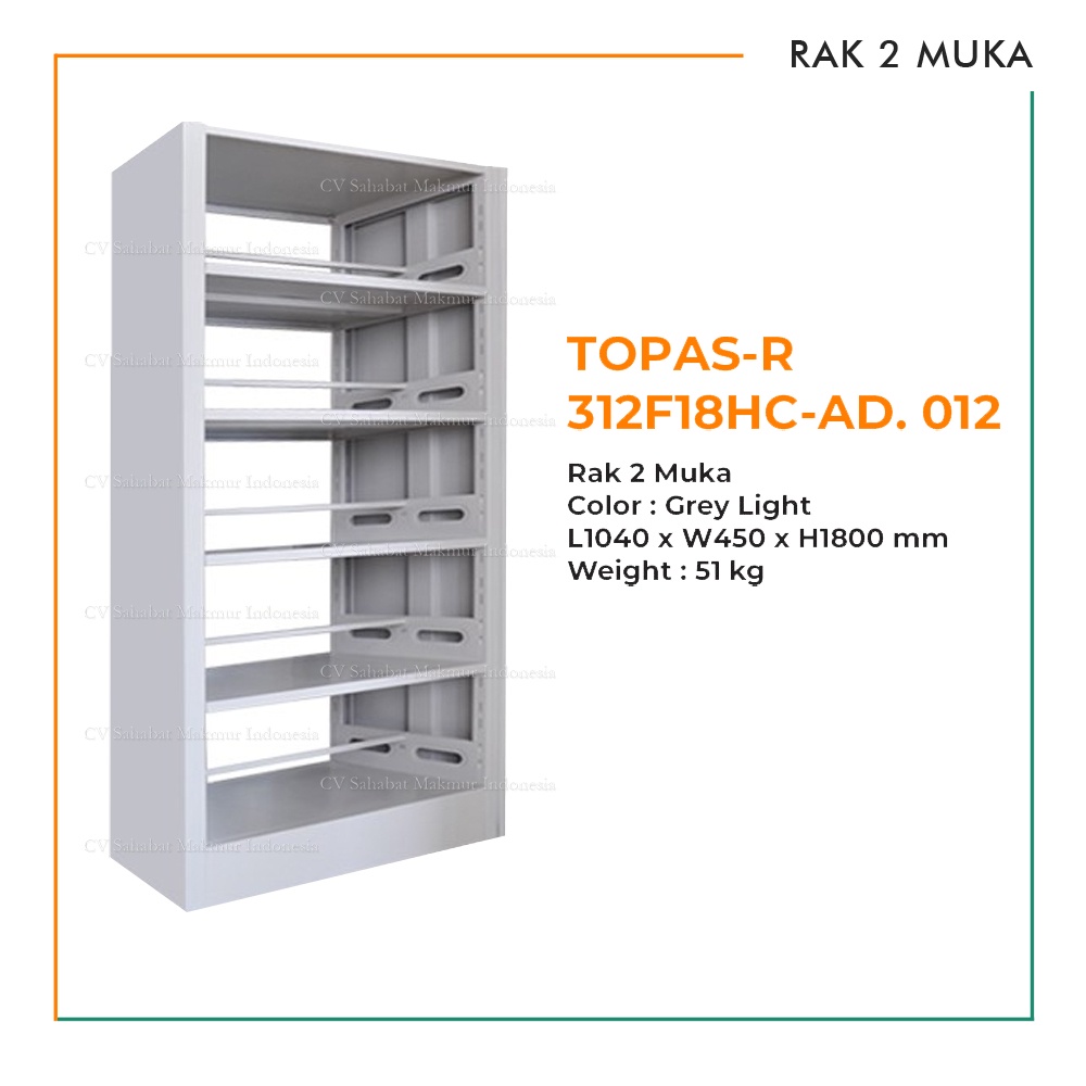 Jual Rak 2 Muka Topas Rak perpustakaan Rak Besi Rak Buku Filling ...