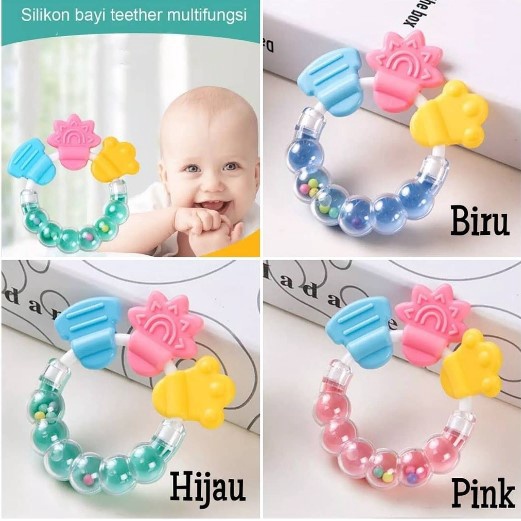 Jual Mainan Rattle Genggam Bayi Gigitan Empeng Buah Plastik Dengan ...