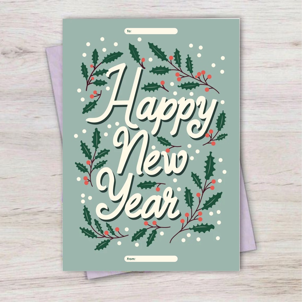 Jual (ISI 25 PCS) Kartu Ucapan Selamat Tahun Baru (Happy New Year ...