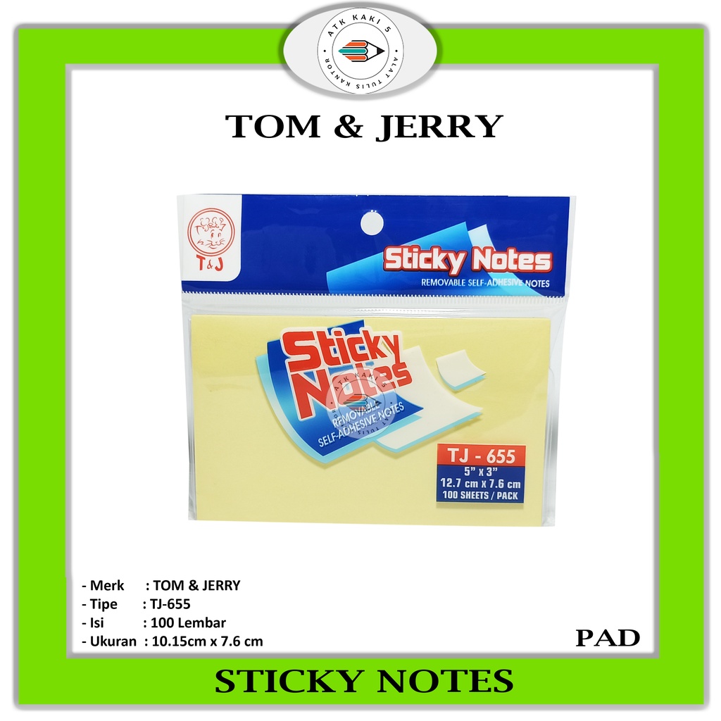 Jual TOM & JERRY -Sticky Notes Kuning TJ-655 - PAD | Shopee Indonesia