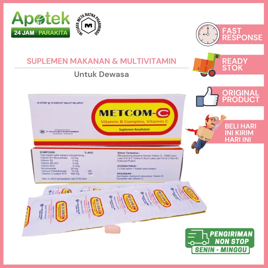 Jual Metcom C Multivitamin Plus Vitamin C Untuk Daya Tahan Tubuh dan ...