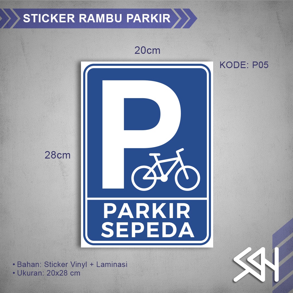 Jual Sticker Stiker Sign Rambu Parkir Mobil Motor Sepeda Ukuran 20x28cm ...