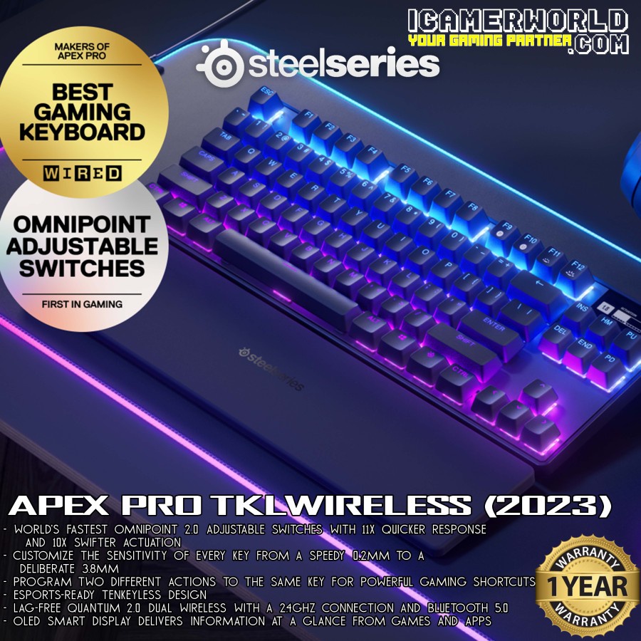 Jual Steelseries Apex Pro TKL Wireless 2023 OmniPoint 2.0 Gaming Keyboard | Shopee Indonesia