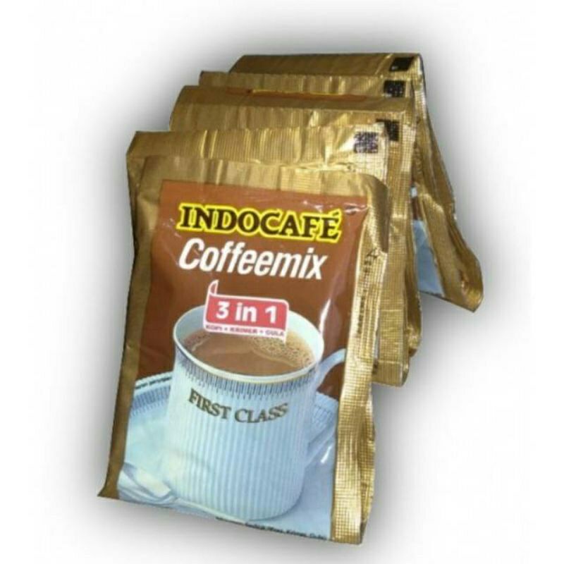 Jual Kopi INDOCAFE Cofee Mix 3in1 1 Renceng isi 10 Sachet | Shopee ...