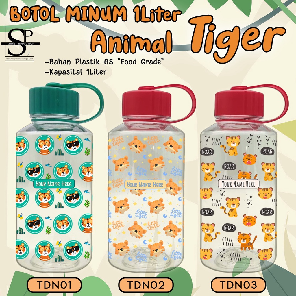 Jual Botol Minum Anak 1L Motif Tiger BPA FREE | Shopee Indonesia