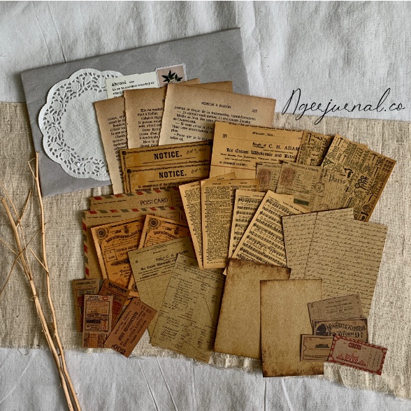 Jual 32PCS VINTAGE DECO PAPER/JURNAL KIT VINTAGE/BUJO AESTHETIC ...