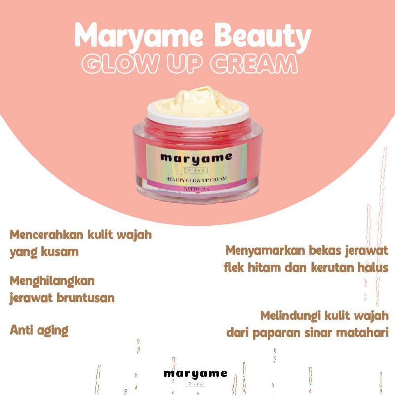Jual Maryame Beauty Cream Glow Up 100%Original (COD) | Shopee Indonesia