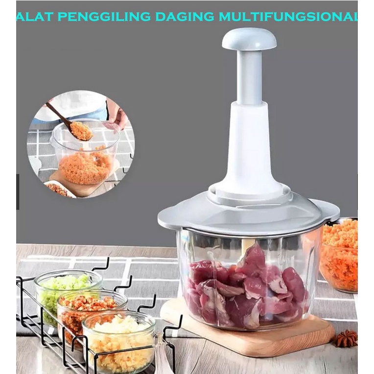 Jual Choper Blender Daging Blender Bumbu Dan Sayur Manual Kapasitar 1,5 ...