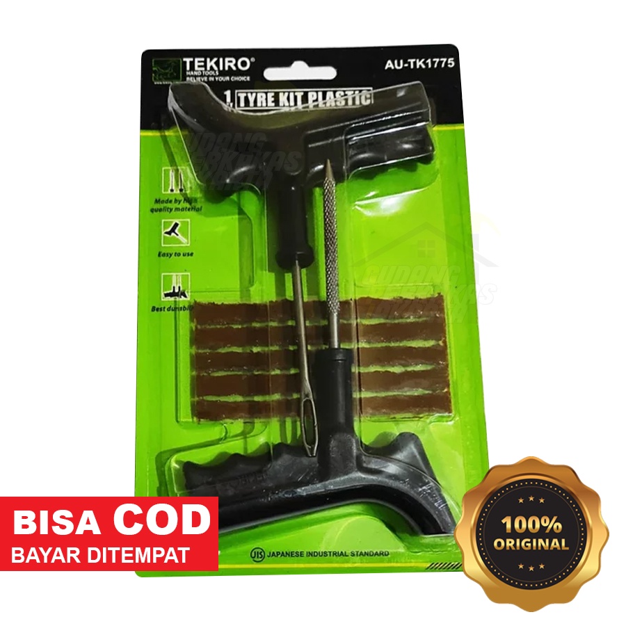 Jual TEKIRO alat tambal ban tubles 1 set gagang plastik / Tyre Kit ...