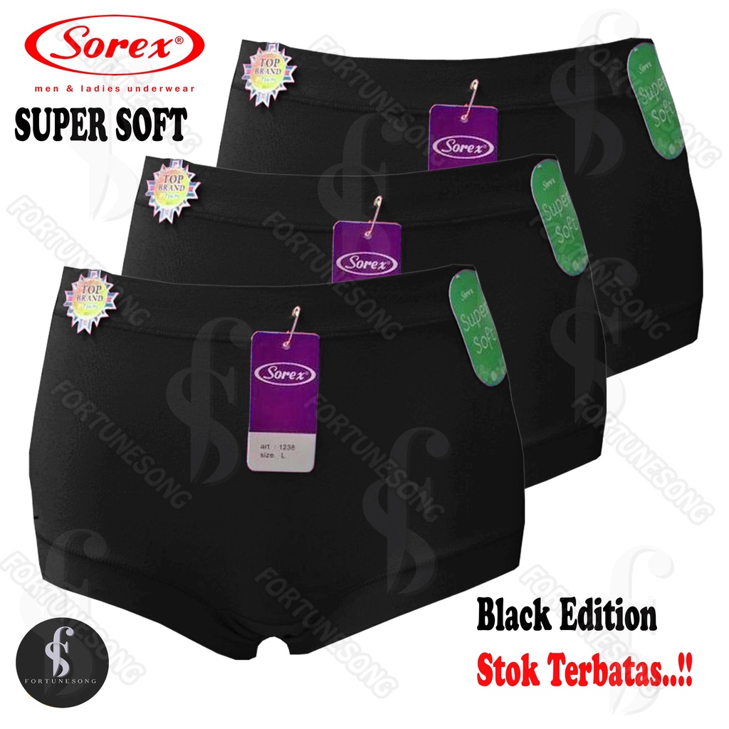 Jual Sorex - Celana Dalam Wanita Sorex Semi Boxer Black Edition / CD Wanita Super Soft | Shopee ...