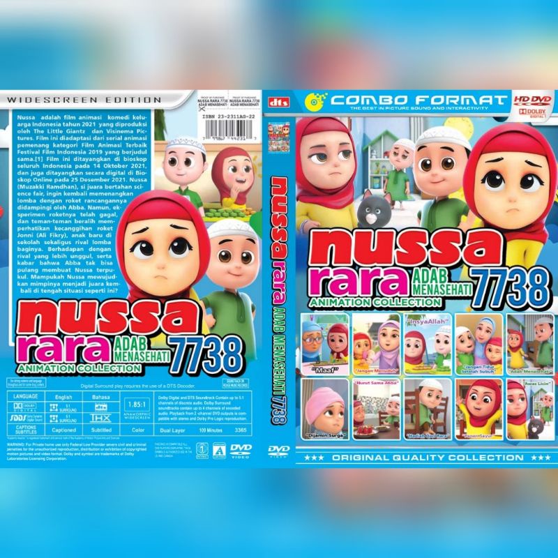 Jual Kaset Film Kartun Animasi NUSSA RARA : ADAB MENASEHATI 7738 [ 2022 ...