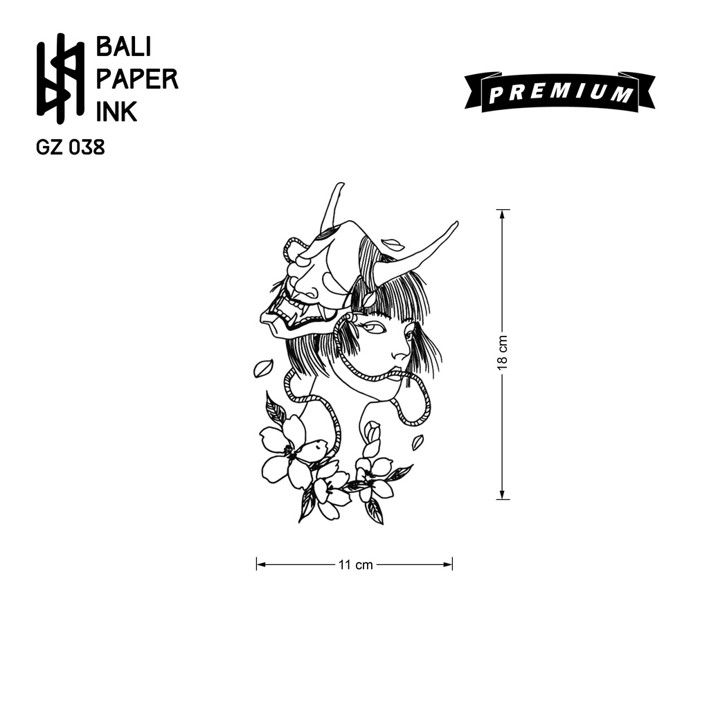 Jual Bali Paper Ink Premium Halfarm Temporary Tattoo - Tato Medium ...