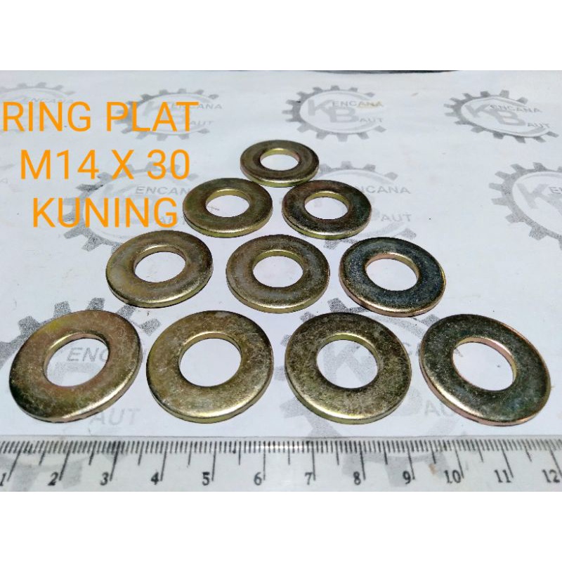 Jual 10 Pcs RING PLAT KUNING M14 X 30 / RING BAUT KUNING M14 X 30 ...