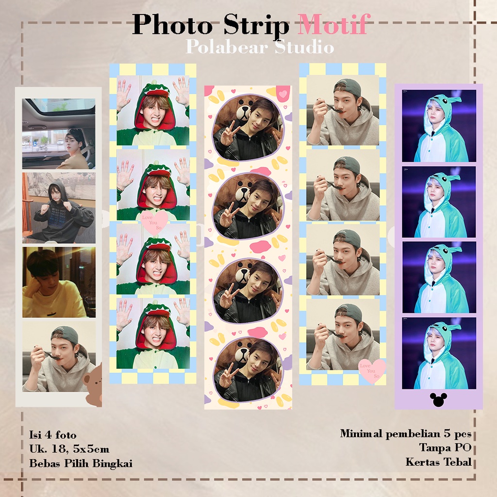 Jual POLABEAR STUDIO Photo Strip Deco Isi 4 Foto Square Foto Costum ...