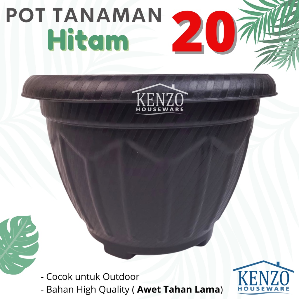 Jual Pot Tanaman Hias Pot Bunga Bulat Plastik Besar Hitam 20 Motif ...
