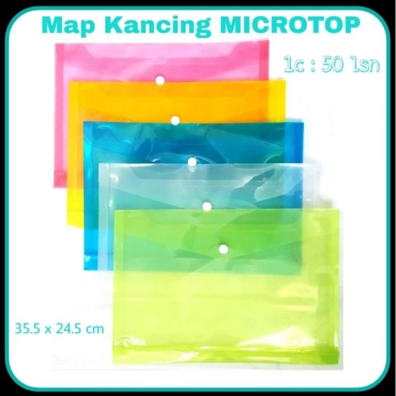 Jual Map Plastik Kancing Folio Microtop / Topla (12 Pcs) Punggung | Shopee Indonesia