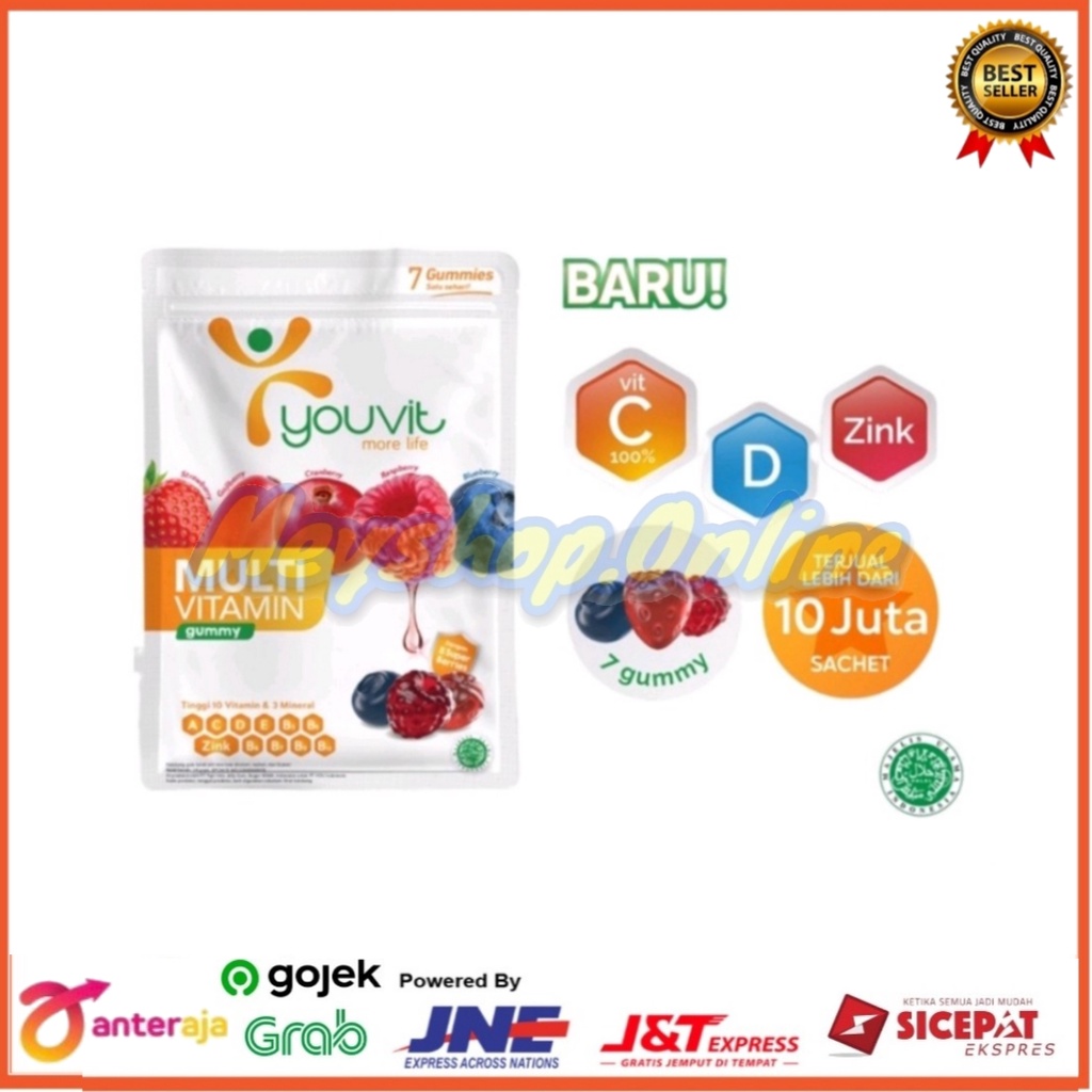Jual Youvit Multivitamin For Adult 7 Gummies-Multivitamin Gummy Dewasa Rads Mix Berry | Shopee ...